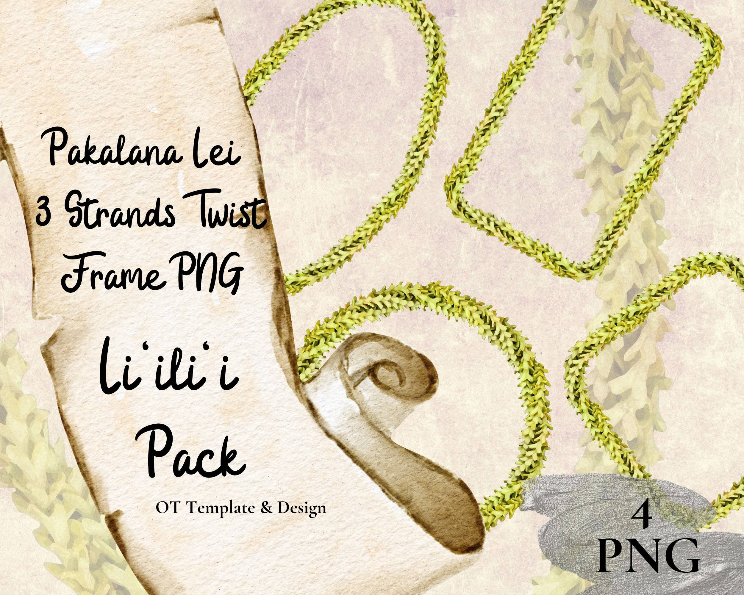 Pakalana Lei 3 Strands Twist Frame PNG Liilii Pack Hawaiian Flower ...