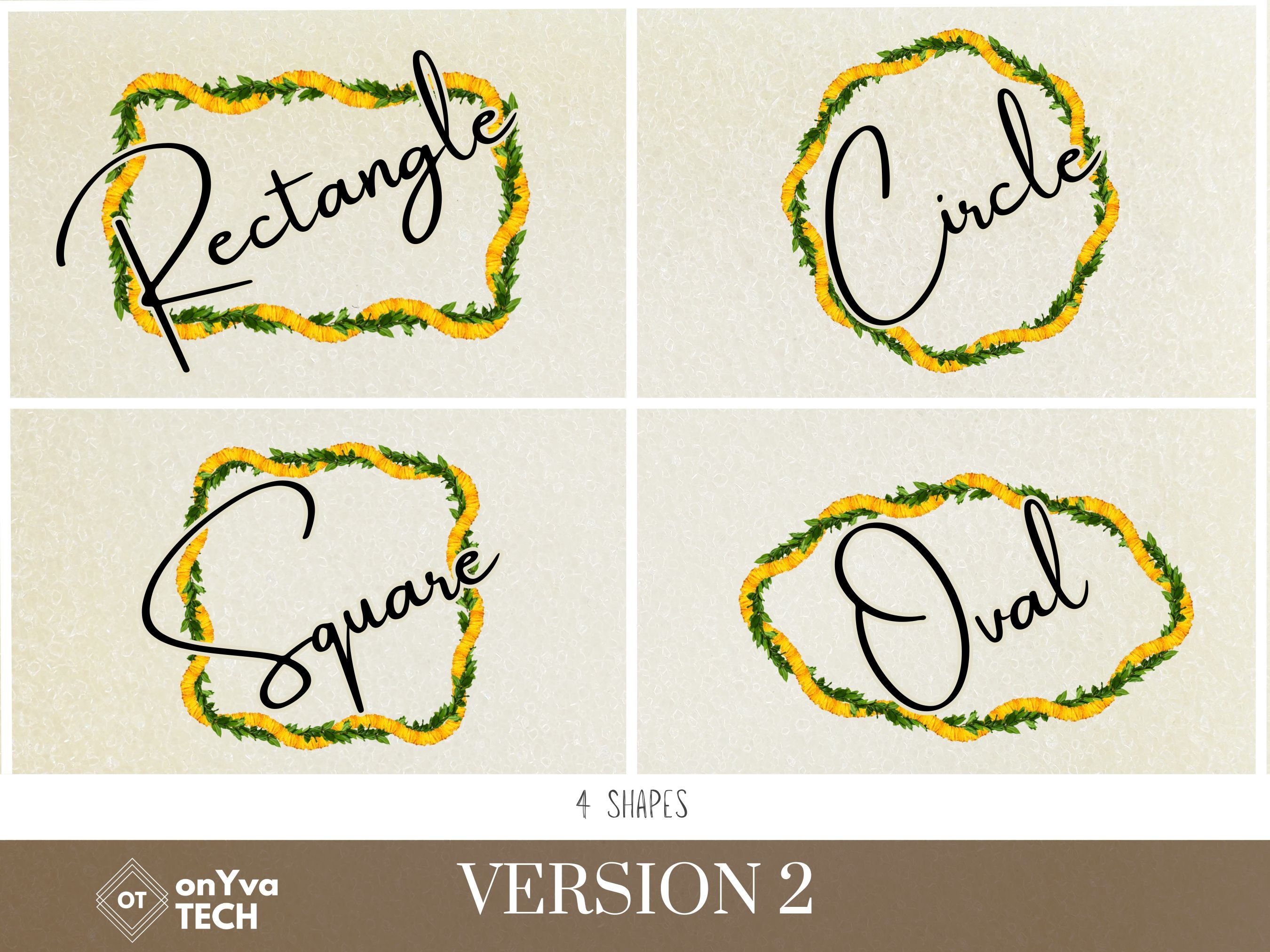 Maile Twist Lei Hulu Ilima, Hawaiian Flower Border PNG Bundle, Tropical ...