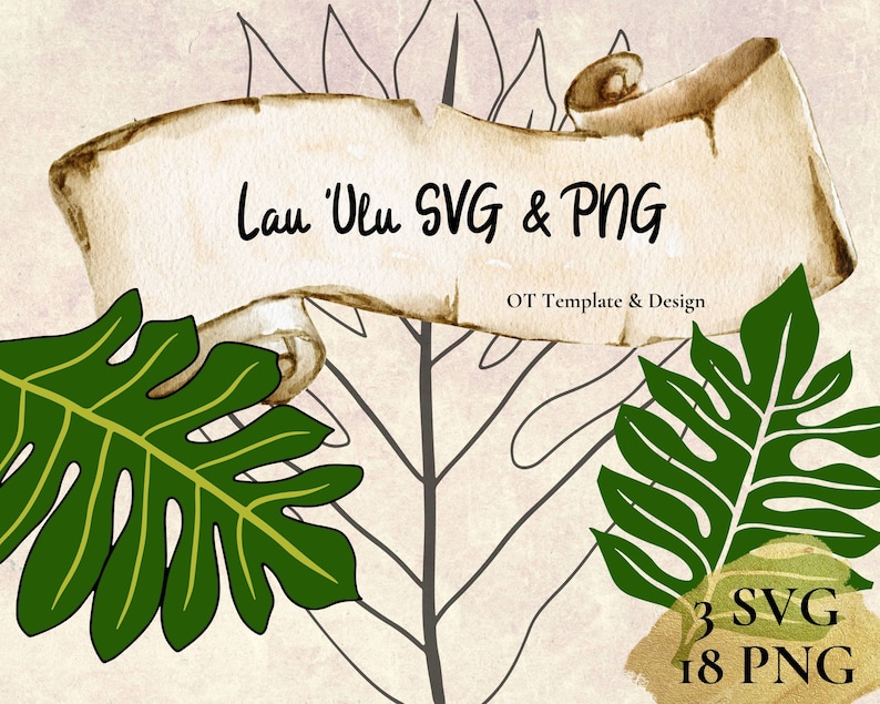 Ulu Breadfruit Leaf SVG Cut File, PNG Files, Digital Instant Download ...