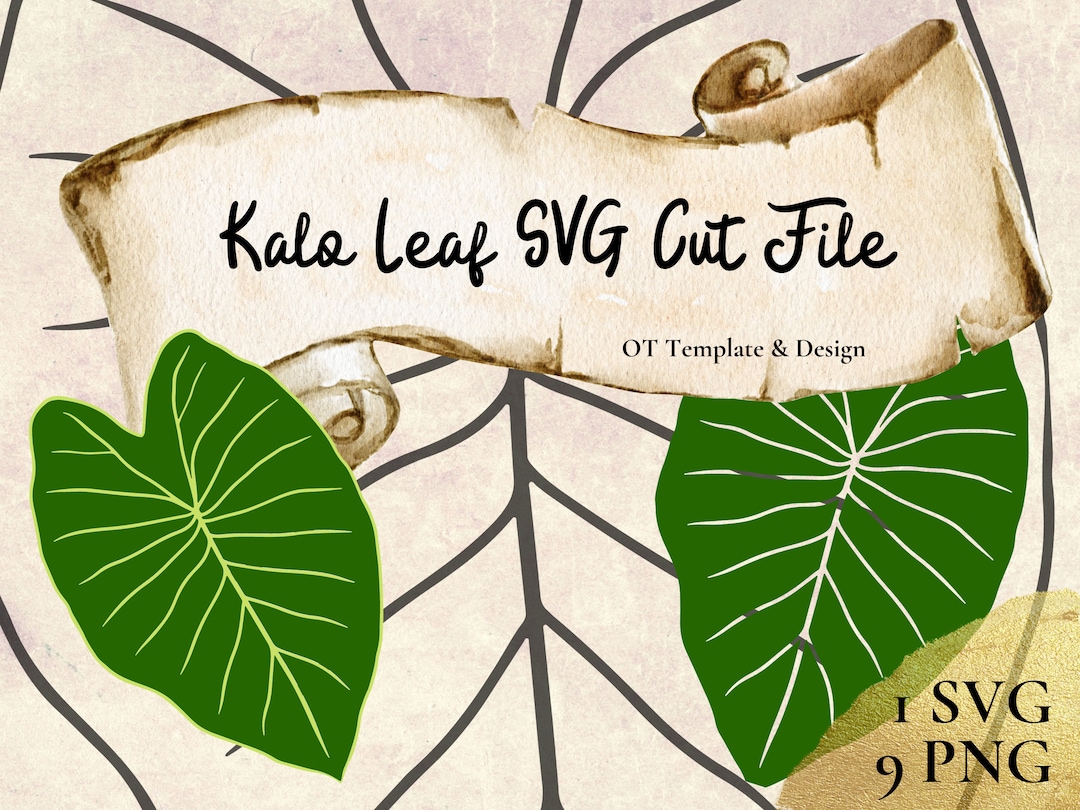 Kalo Leaf SVG Cut File PNG Files Digital Instant Download - Etsy