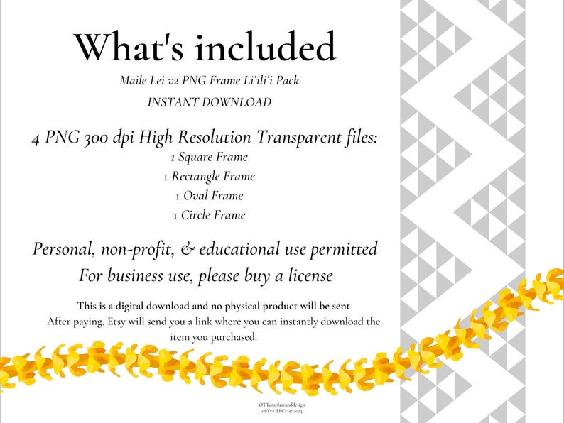 Maile Lei Frame PNG V2 Liilii Pack Hawaiian Flower Border Tropical ...