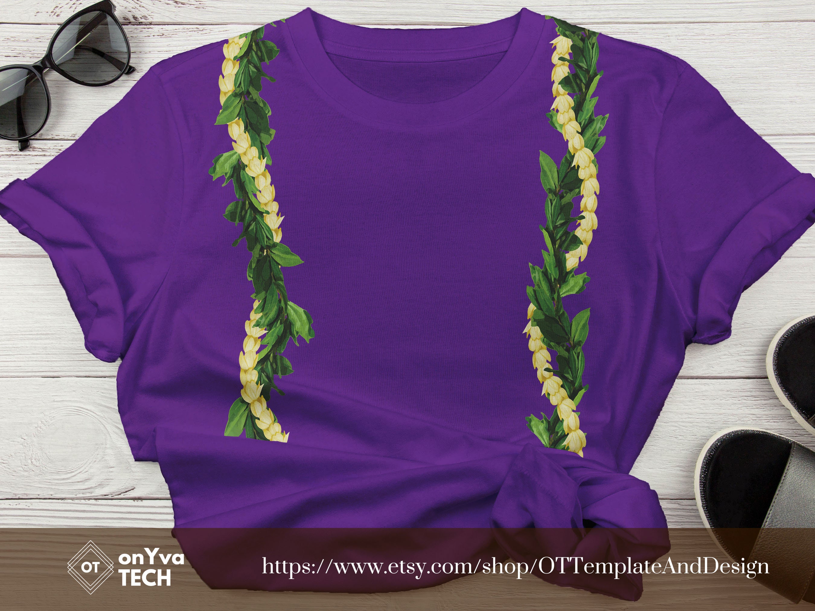 Maile & Pīkake Lei 2 Strands Open Frames PNG Bundle Version 2, Digital ...