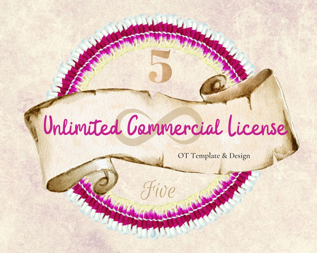 Unlimited Commercial Use License for Five (5) Digital Product | OT ...