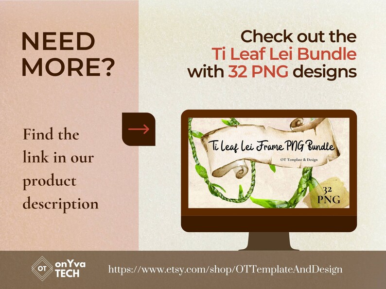 Ti Leaf Lei Frame PNG V2 Liilii Pack Hawaiian Flower Border Tropical ...