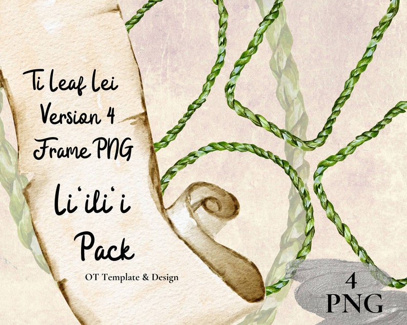 Ti Leaf Lei Frame PNG V4 Liilii Pack Hawaiian Flower Border Tropical ...