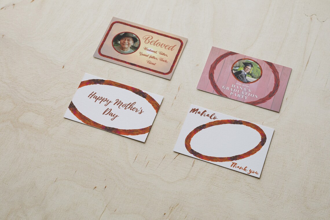 Red Lei Hulu Kamoe Hawaiian PNG Frame Bundle Digital Instant - Etsy