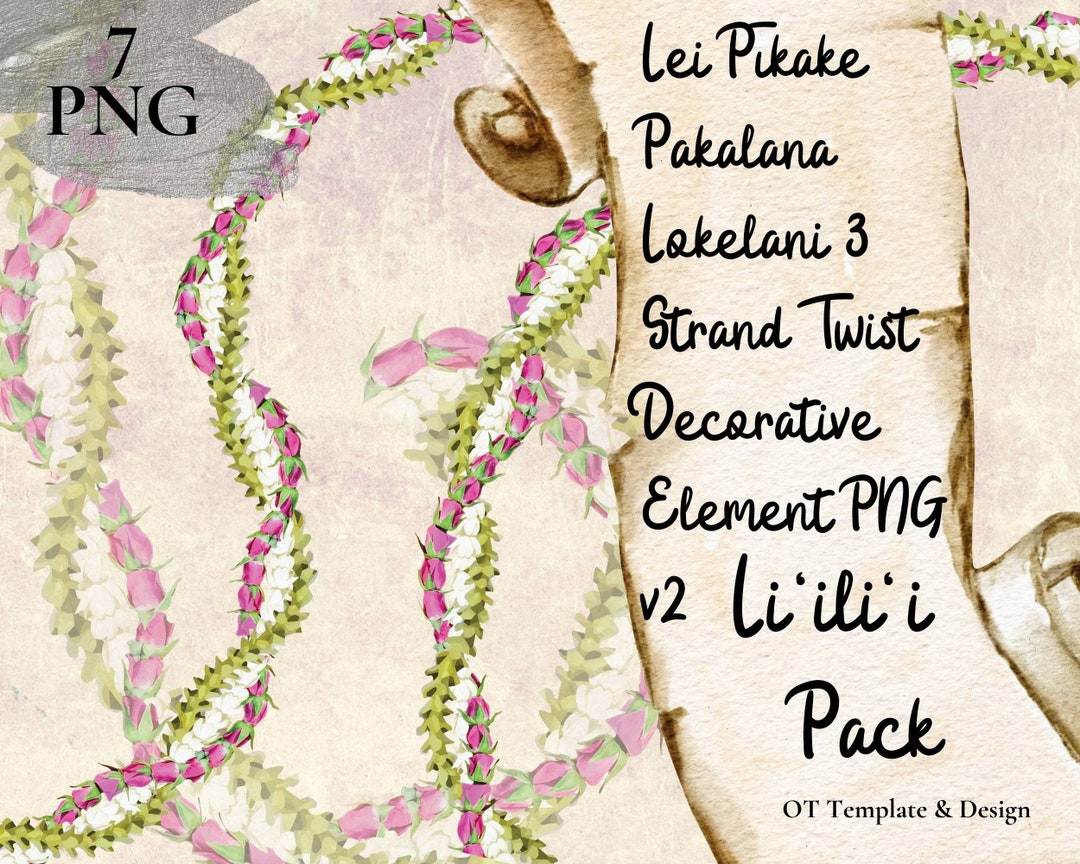 Pikake Pakalana Lokelani 3 Strand Twist Lei, Hawaii Flower PNG ...