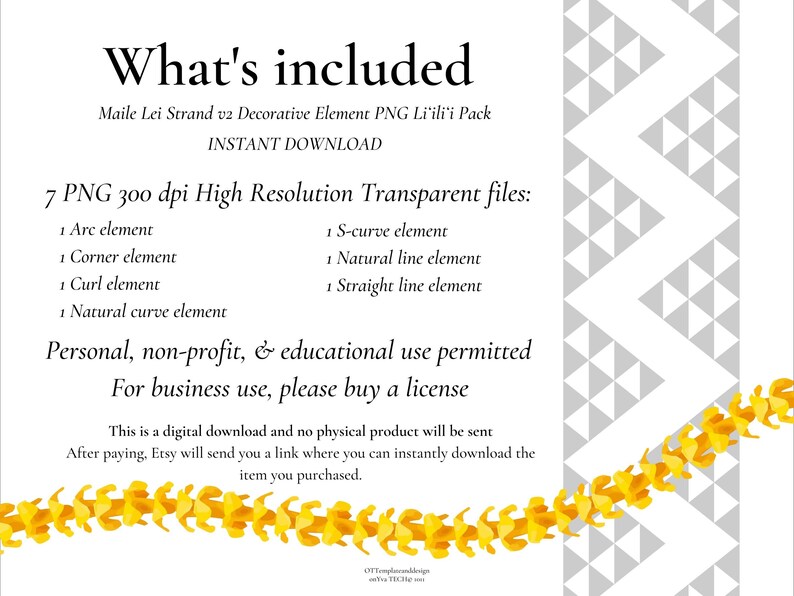 Maile Lei Strand V2 PNG Decorative Element Liilii Pack Hawaiian Lei ...