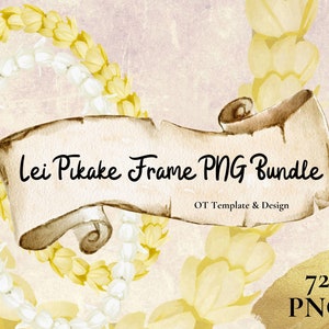 Pikake Lei, Hawaiian Jasmine Flower Frame PNG Bundle, Digital Download ...