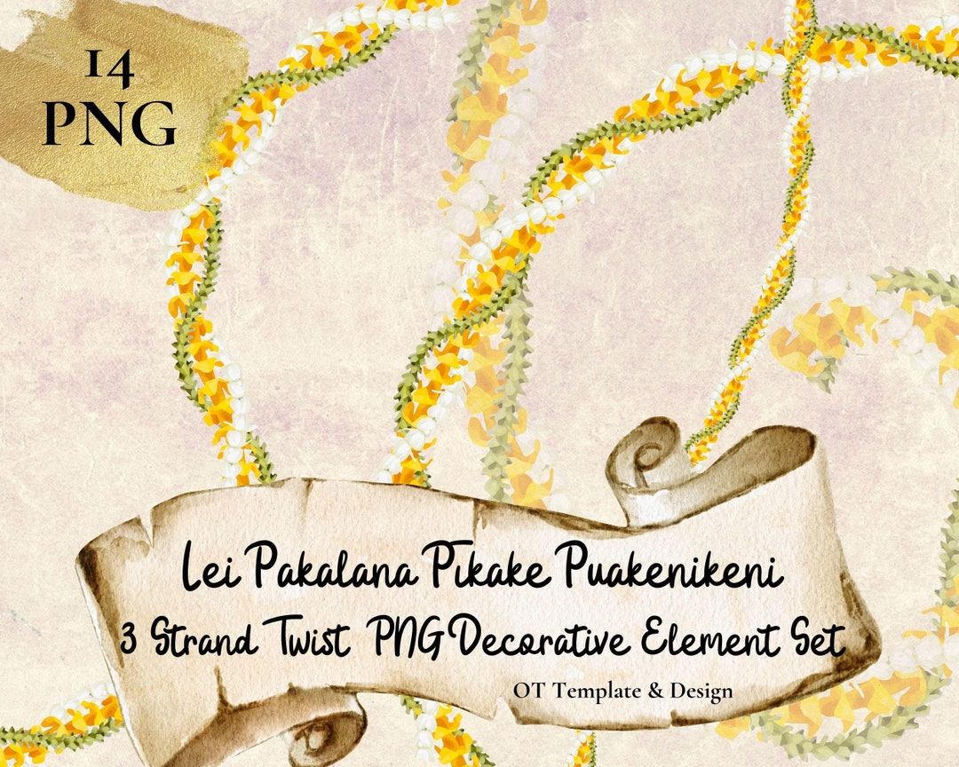 Pakalana Pikake Puakenikeni Lei, Hawaiian Flower PNG Decorative Element ...