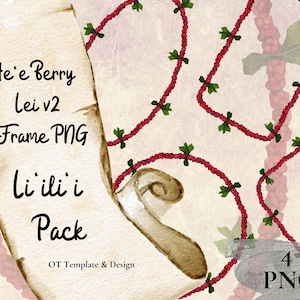 Hee Berry Lei, Hawaiian Flower Border PNG Bundle, Tropical Clipart ...