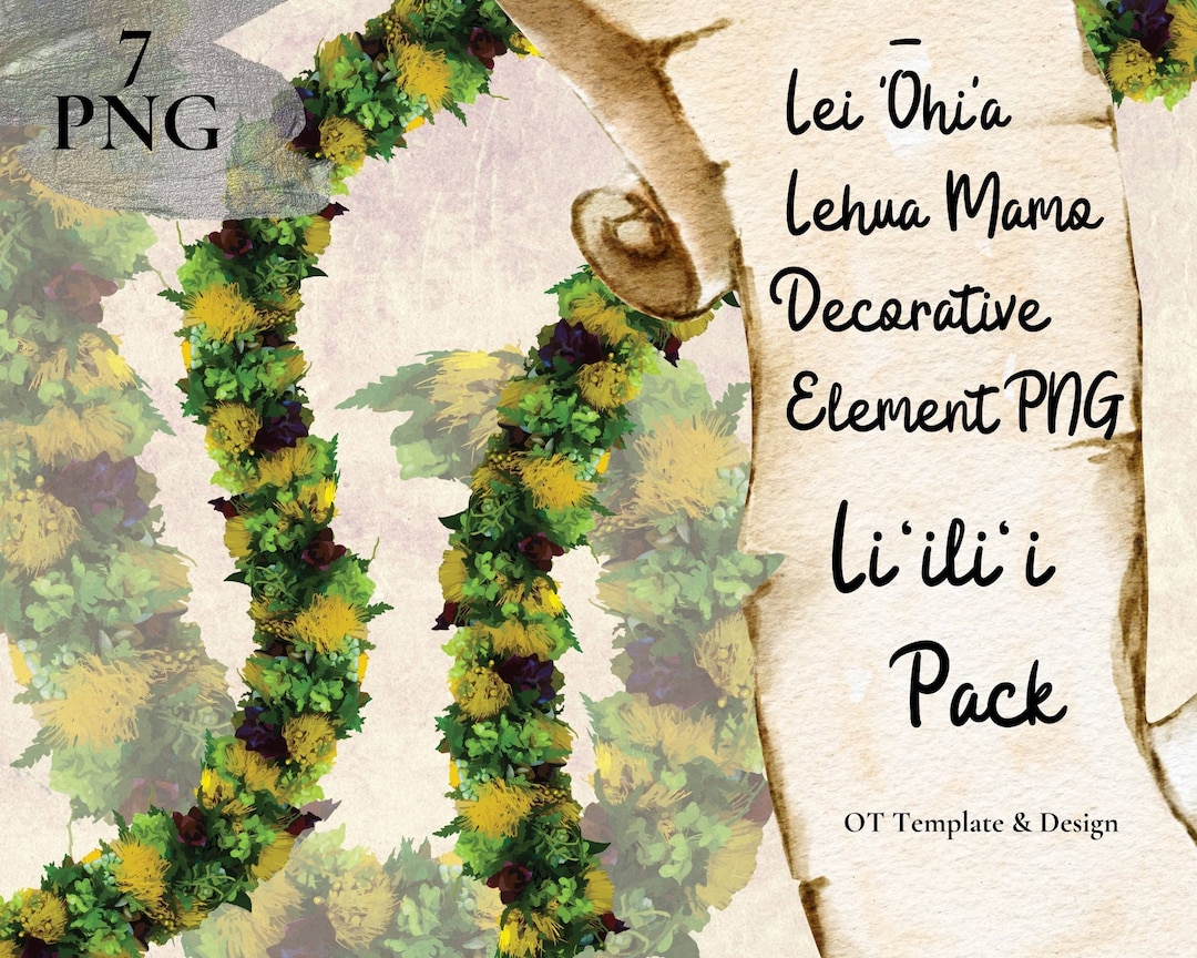Yellow Ohia Lehua Lei PNG Decorative Element Liilii Pack Hawaiian Lei ...