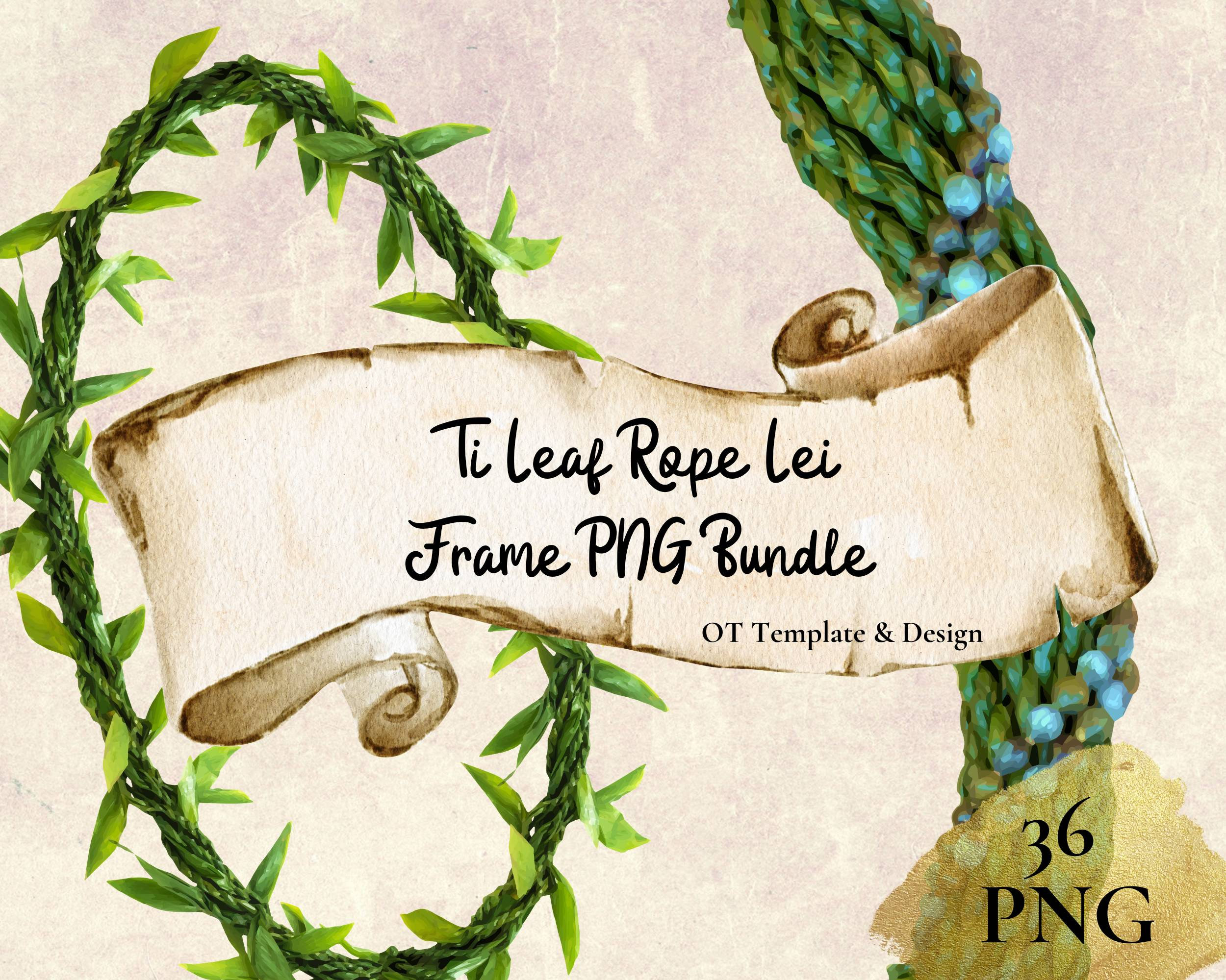 Ti Leaf Rope Lei PNG Frame Bundle, Hawaiian Flower Garland, Oval ... Ti Leaf Rope Lei PNG Frame Bundle, Hawaiian Flower Garland, Oval ...