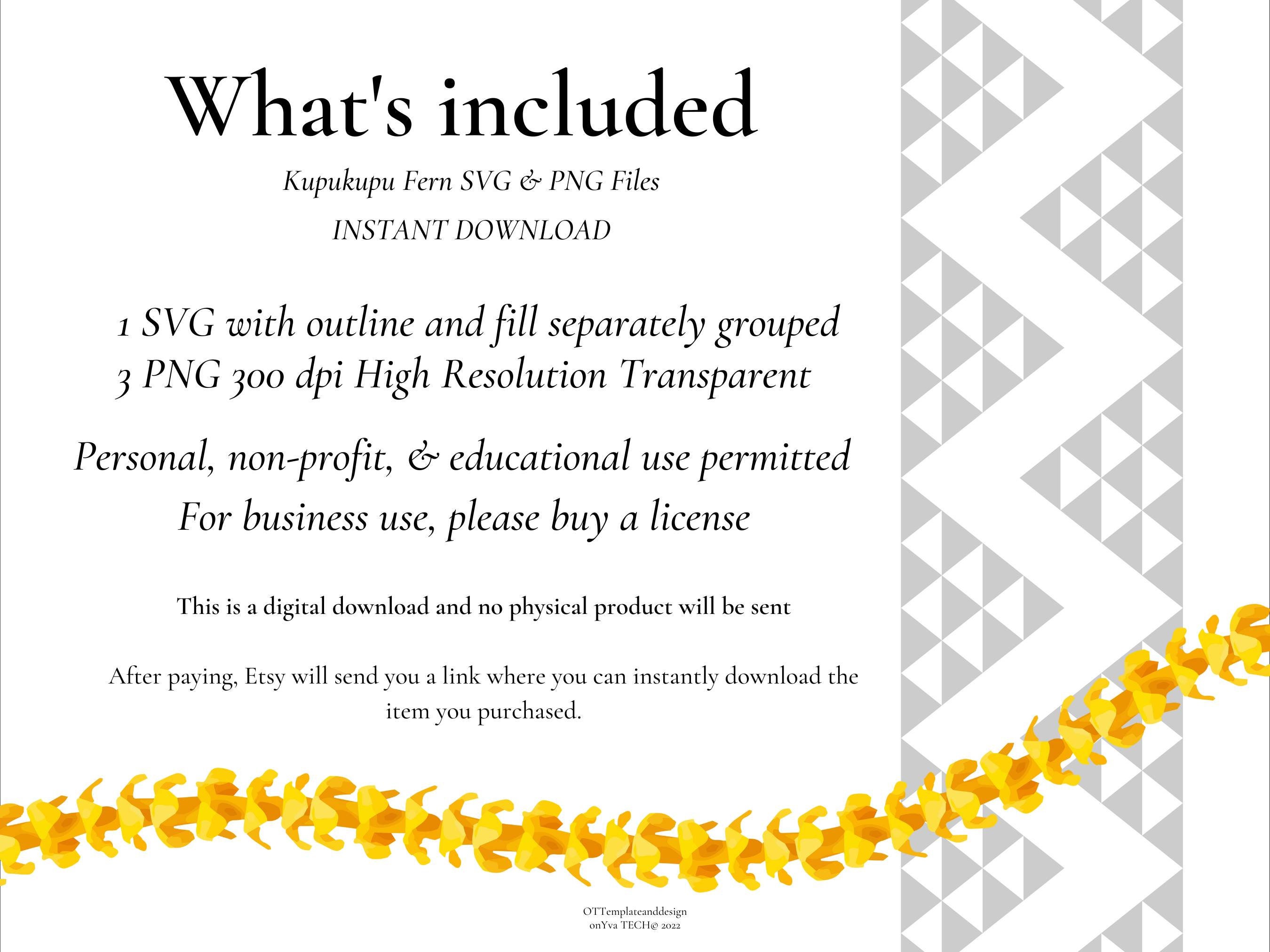 Kupukupu Fern, Boston Fern, Sword Fern SVG Cut File, PNG Files, Digital ...