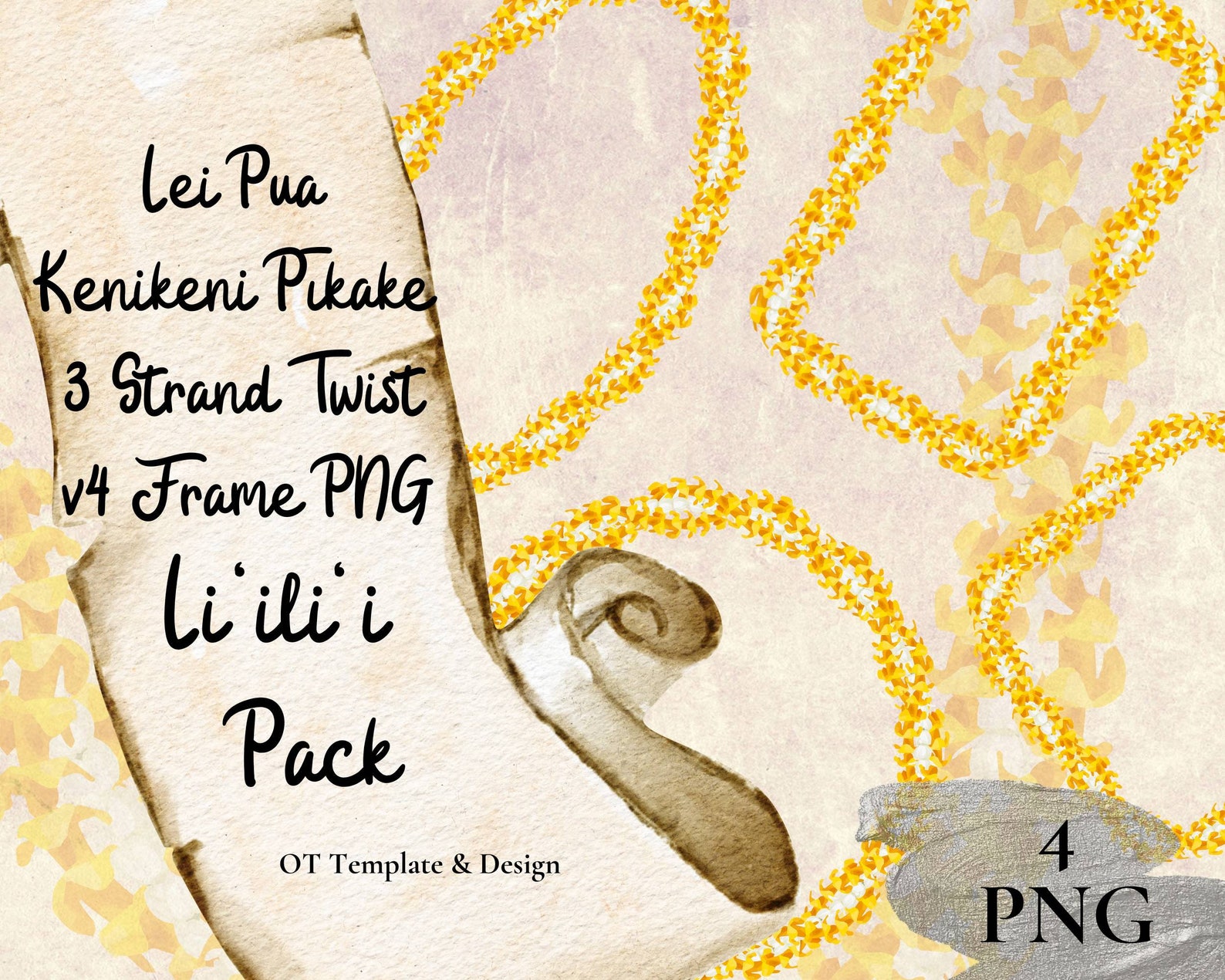 Puakenikeni Pikake 3 Strand Twist Lei, Hawaiian Flower Border PNG ...