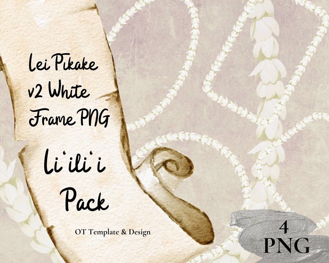 Pikake Lei V2 White Frame PNG Liilii Pack Hawaiian Flower Border ...