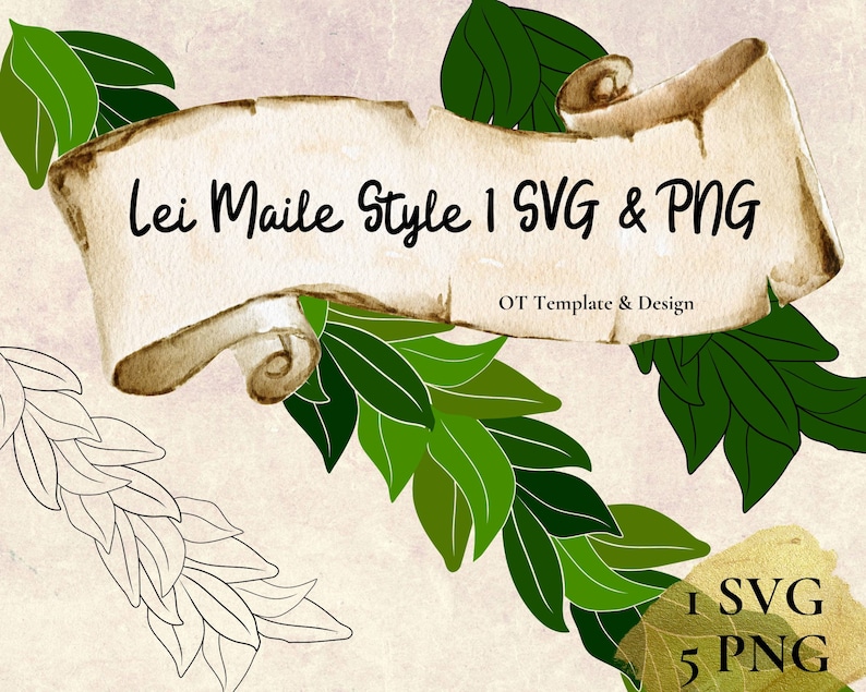 Maile Lei SVG Cut File, PNG Files, Digital Instant Download - Etsy