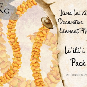 Ilima Lei V2 PNG Decorative Element Liilii Pack Hawaiian Lei Decoration ...