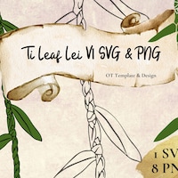 Ti Leaf Lei Front and Back SVG - Ti Leaf Lei SVG - Lāʻī Leis SVG ...