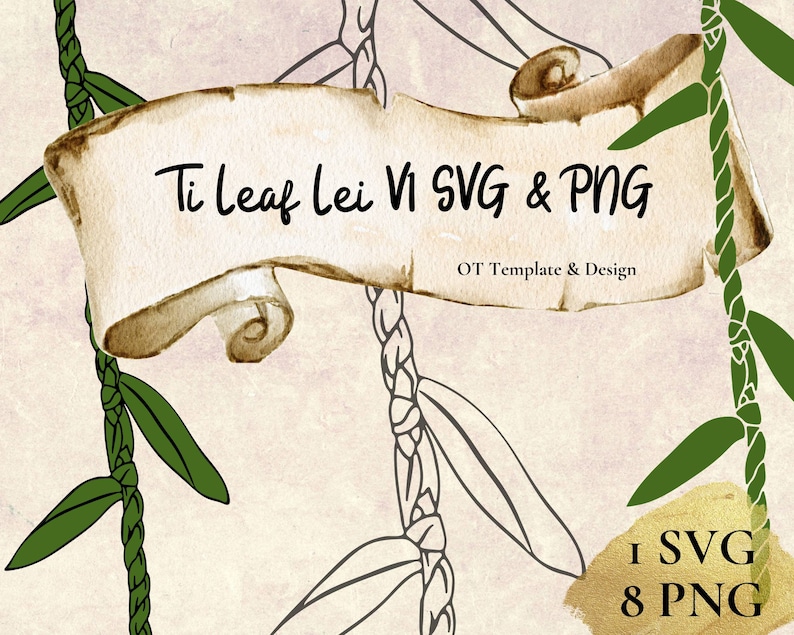 Ti Leaf Lei SVG & PNG Files, Digital Instant Download - Etsy