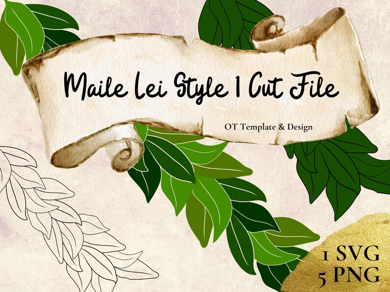 Maile Lei SVG Cut File PNG Files Digital Instant Download - Etsy