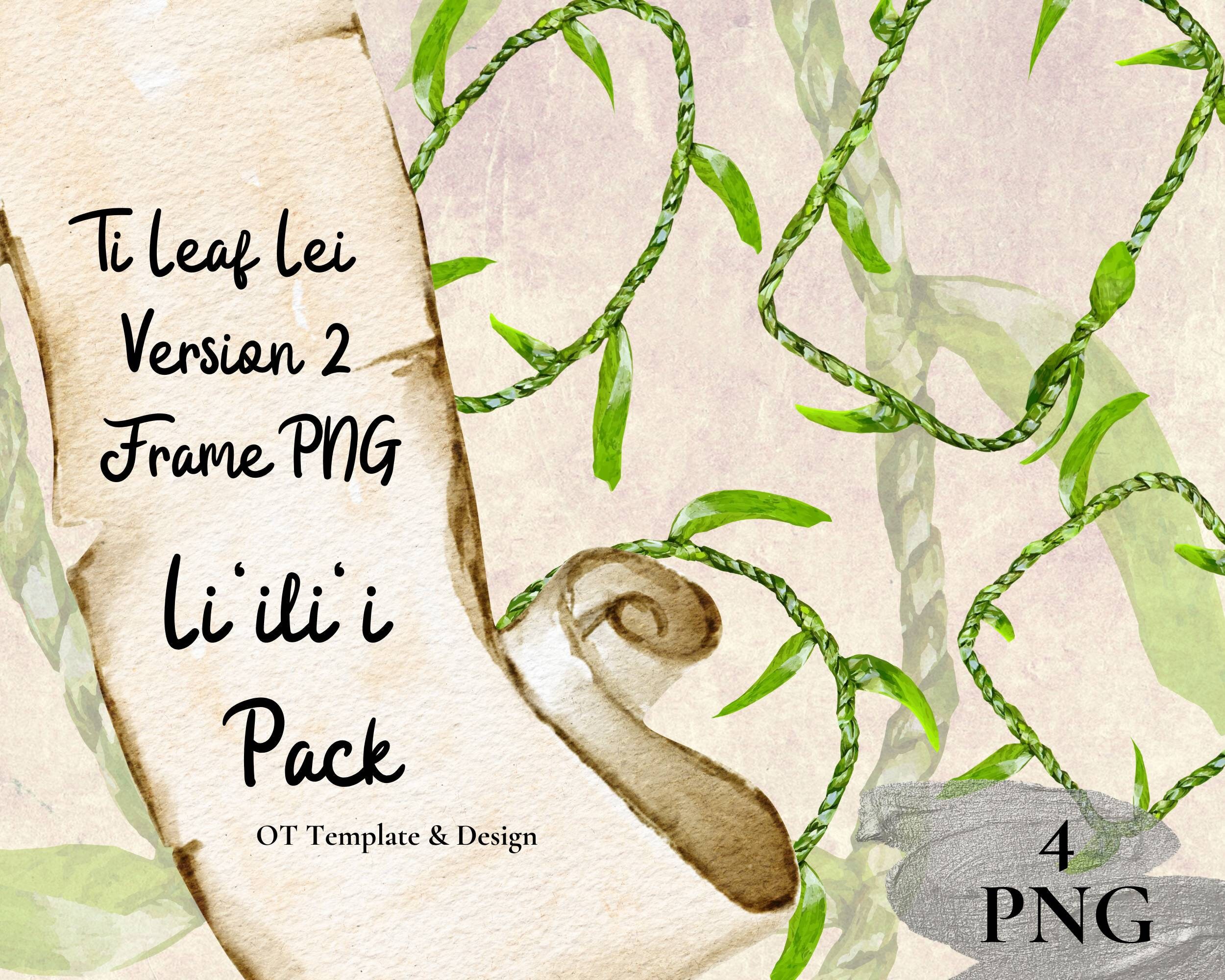 Ti Leaf Lei Frame PNG V2 Liilii Pack Hawaiian Flower Border Tropical ...