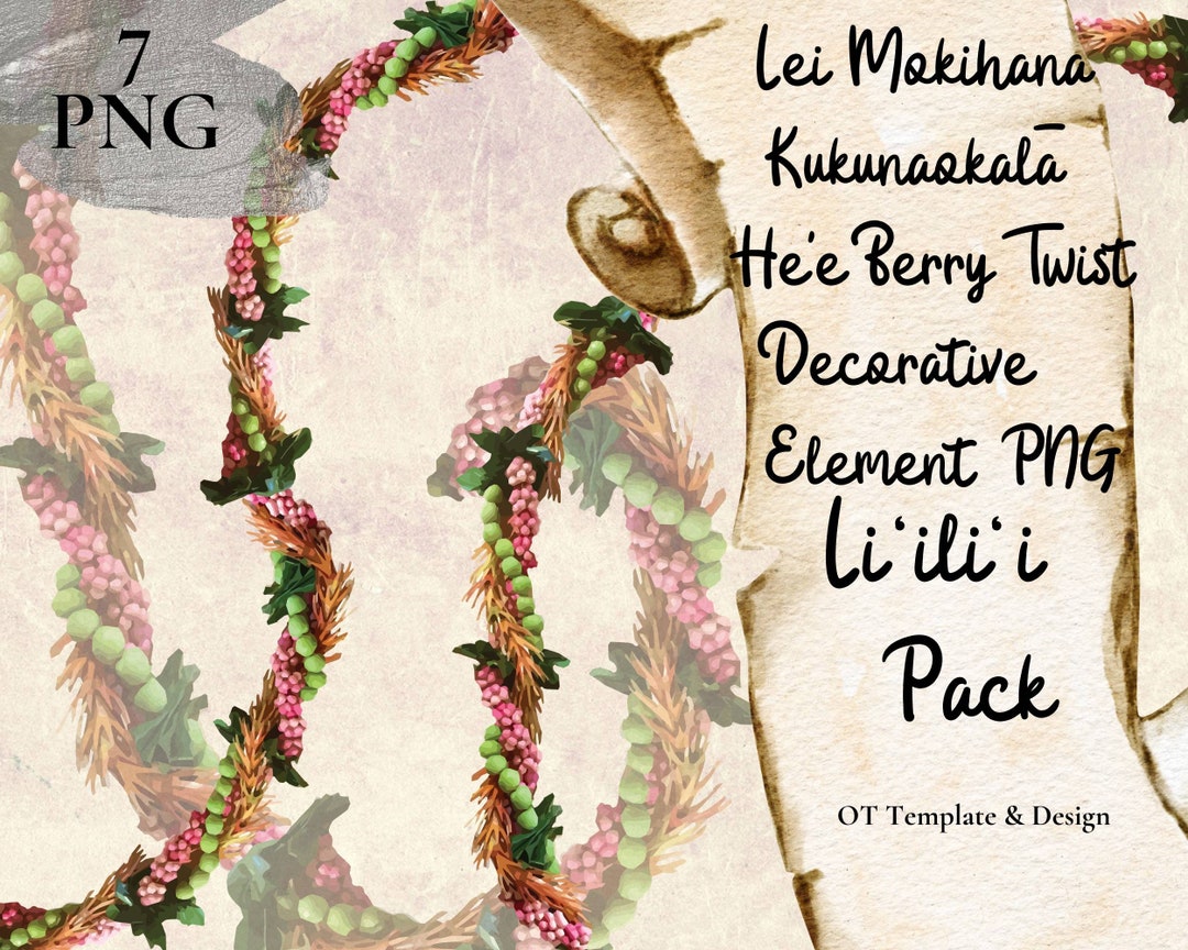 Mokihana Kukunaokala He'e Berry 3 Strand Twist Lei, Hawaii Flower PNG ...