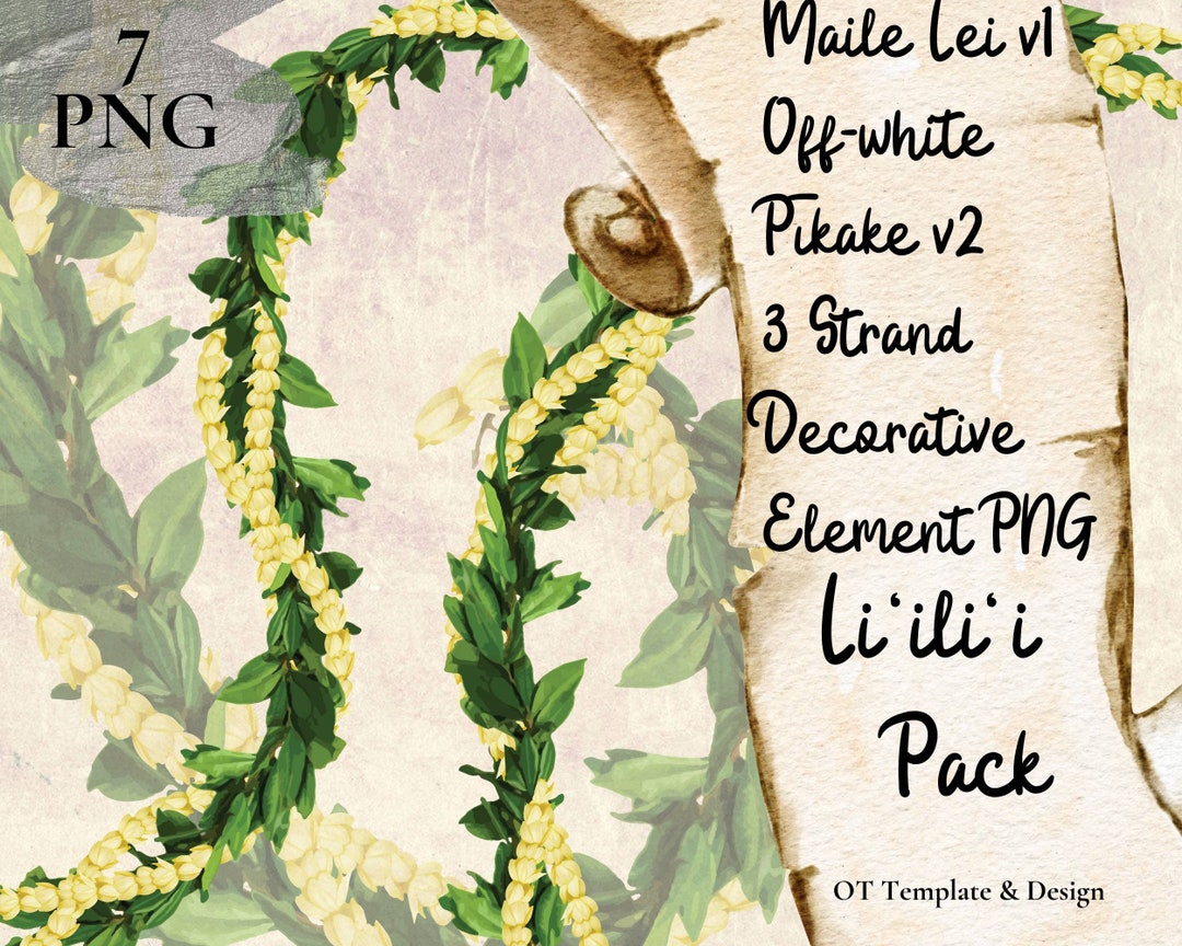 Pikake Maile 3 Strand Lei Flower Png Decorative Element Instant Download Etsy