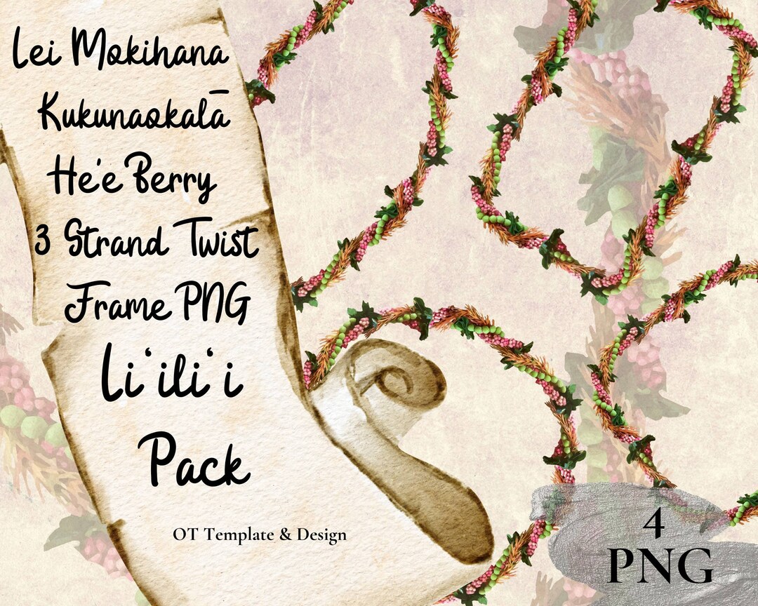 Mokihana Kukunaokala He'e Berry 3 Strand Twist Lei, Hawaiian Flower ...