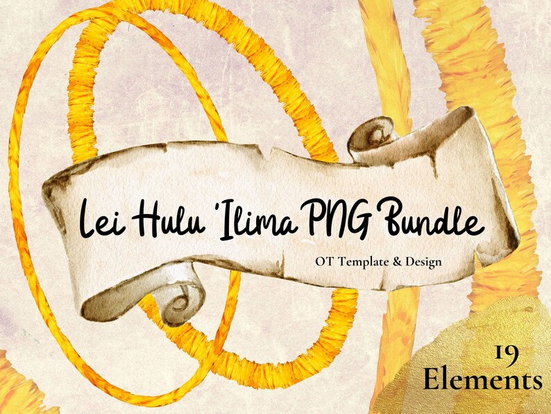 Ilima Lei Hulu Kamoe and Poepoe Hawaiian PNG Frame Bundle - Etsy