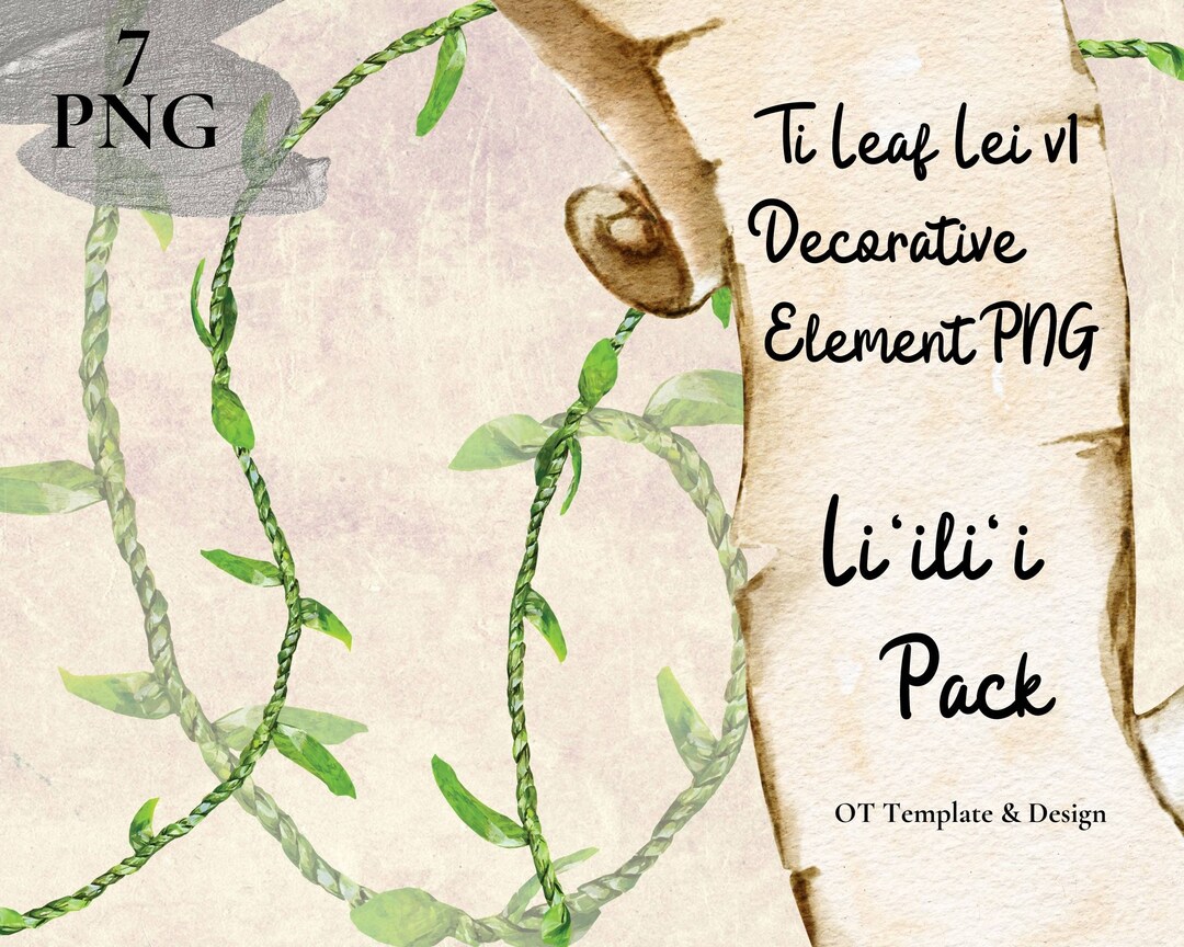 Ti Leaf Lei V1 PNG Decorative Element Liilii Pack Hawaiian Lei ...