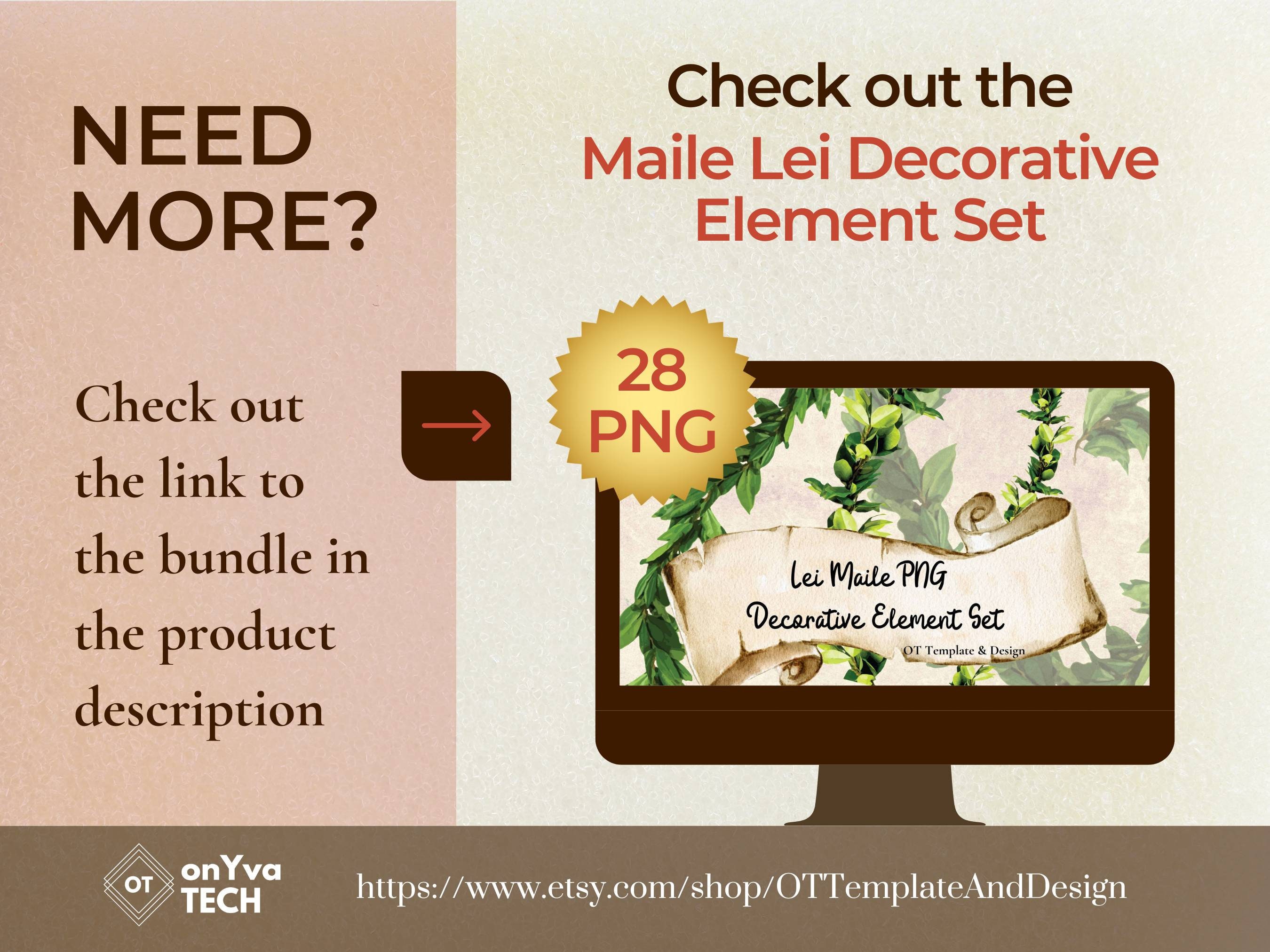 Maile Lei Strand V1 PNG Decorative Element Liilii Pack Hawaiian Lei ...