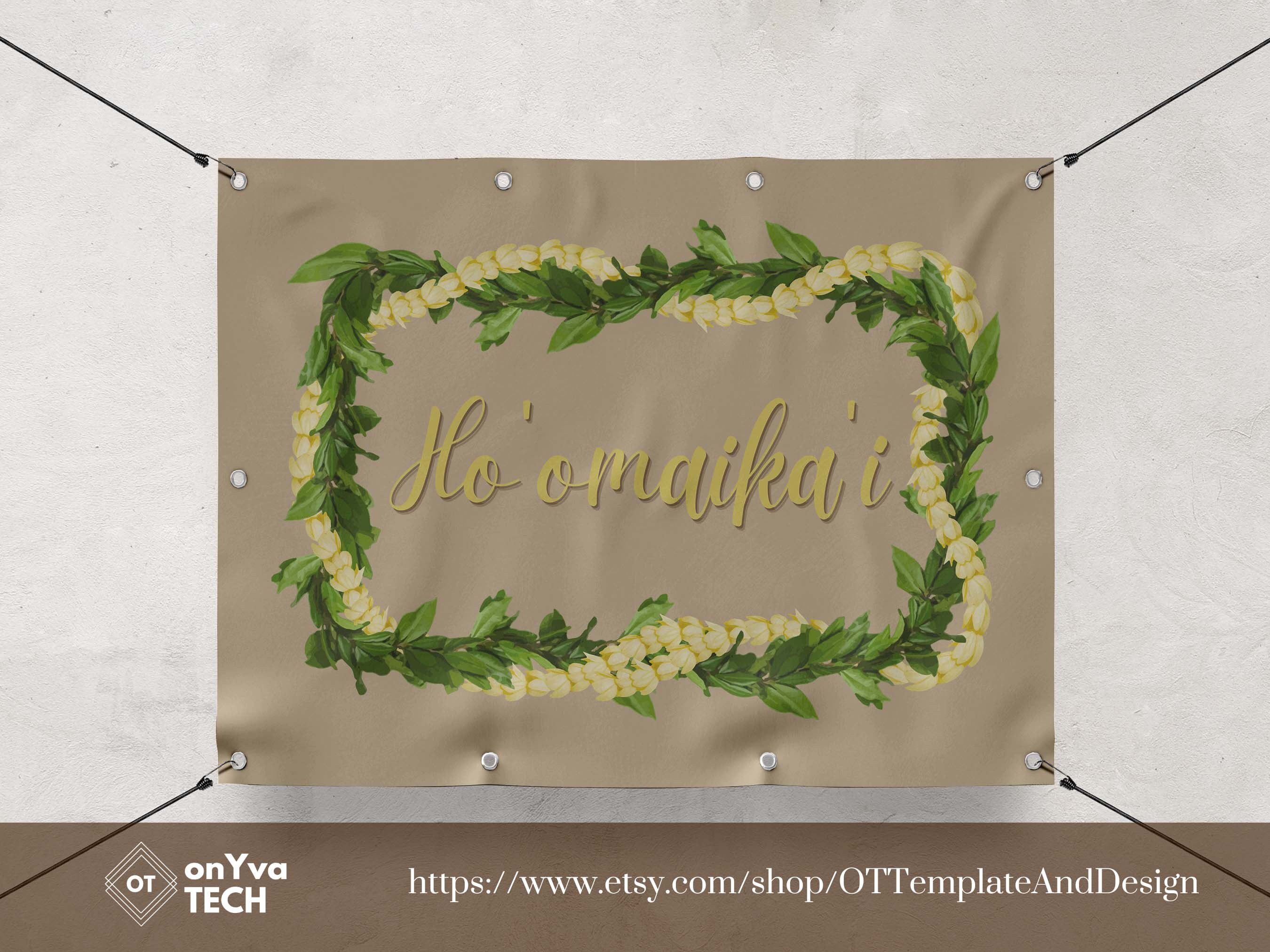 Maile & Pikake Lei 2 Strands Frames PNG Bundle Version 2, Digital ...