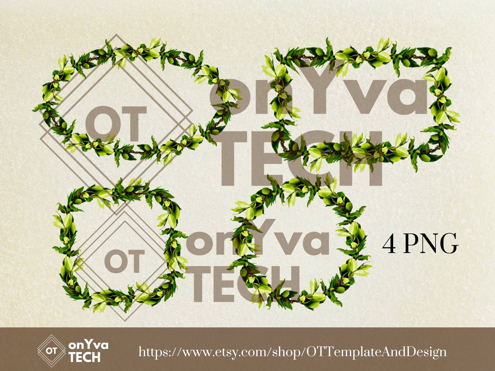 Maile Lei Frame PNG V2 Liilii Pack Hawaiian Flower Border Tropical ...