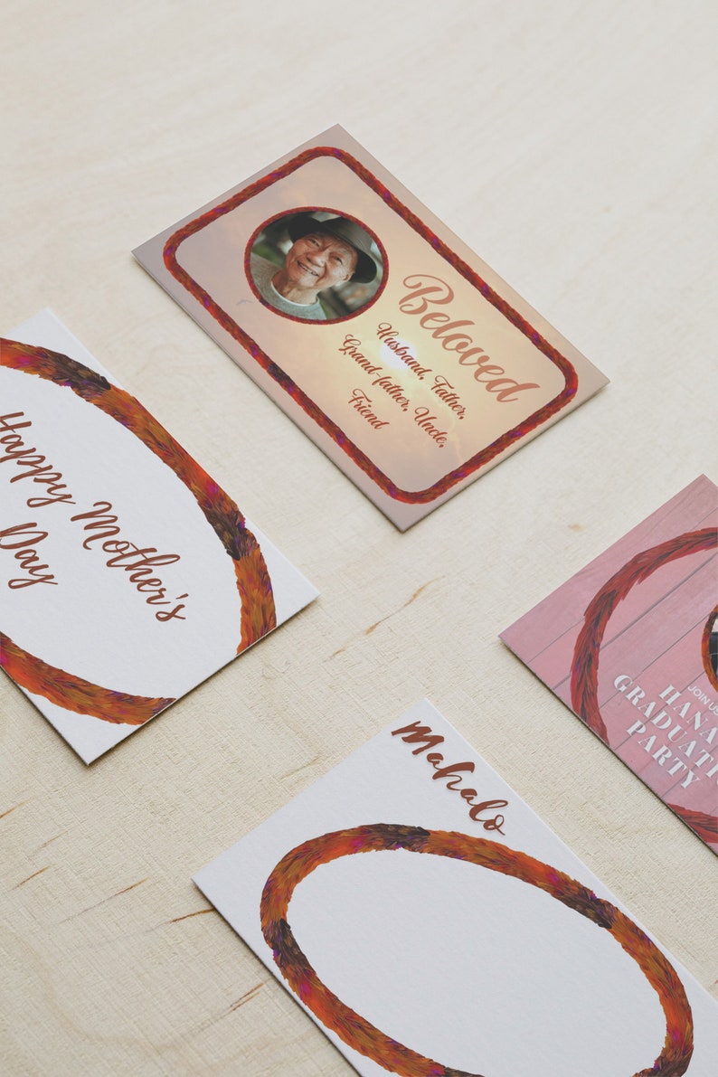 Red Lei Hulu Kamoe Hawaiian PNG Frame Bundle Digital Instant - Etsy