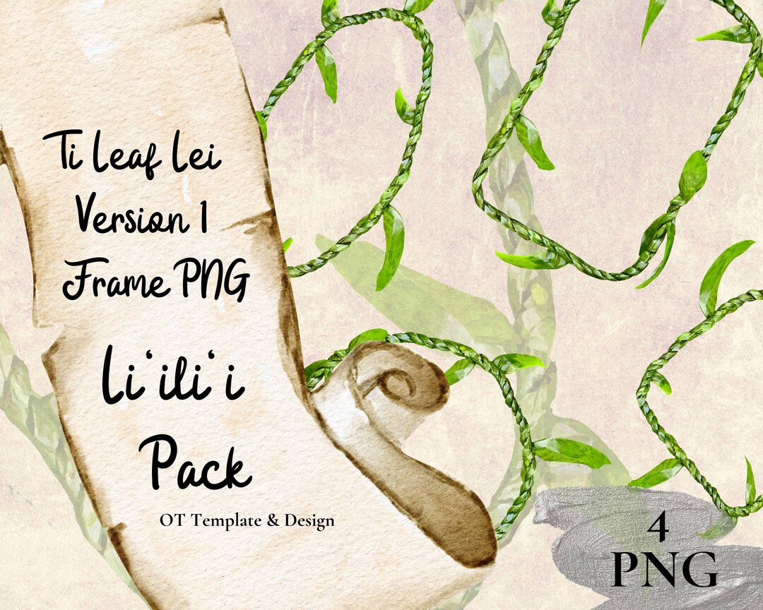 Ti Leaf Lei Frame PNG V1 Liilii Pack Hawaiian Flower Border Tropical ...