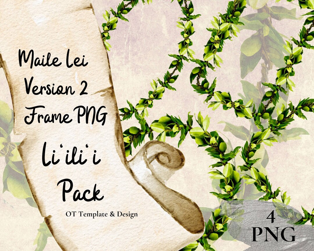 Maile Lei Frame PNG V2 Liilii Pack Hawaiian Flower Border Tropical ...