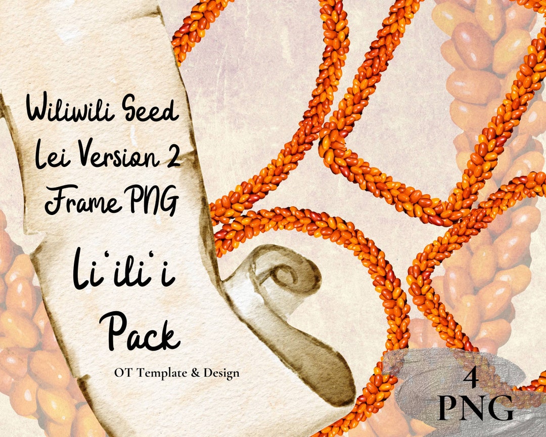 Wiliwili Seed Lei Frame PNG V2 Liilii Pack Hawaiian Flower Border ...