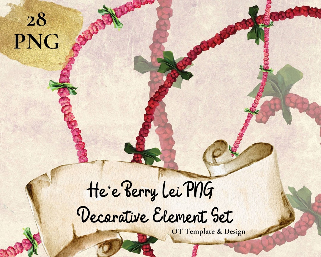 Hee Berry Lei, Hawaiian Flower PNG Decorative Element Set, Digital ...
