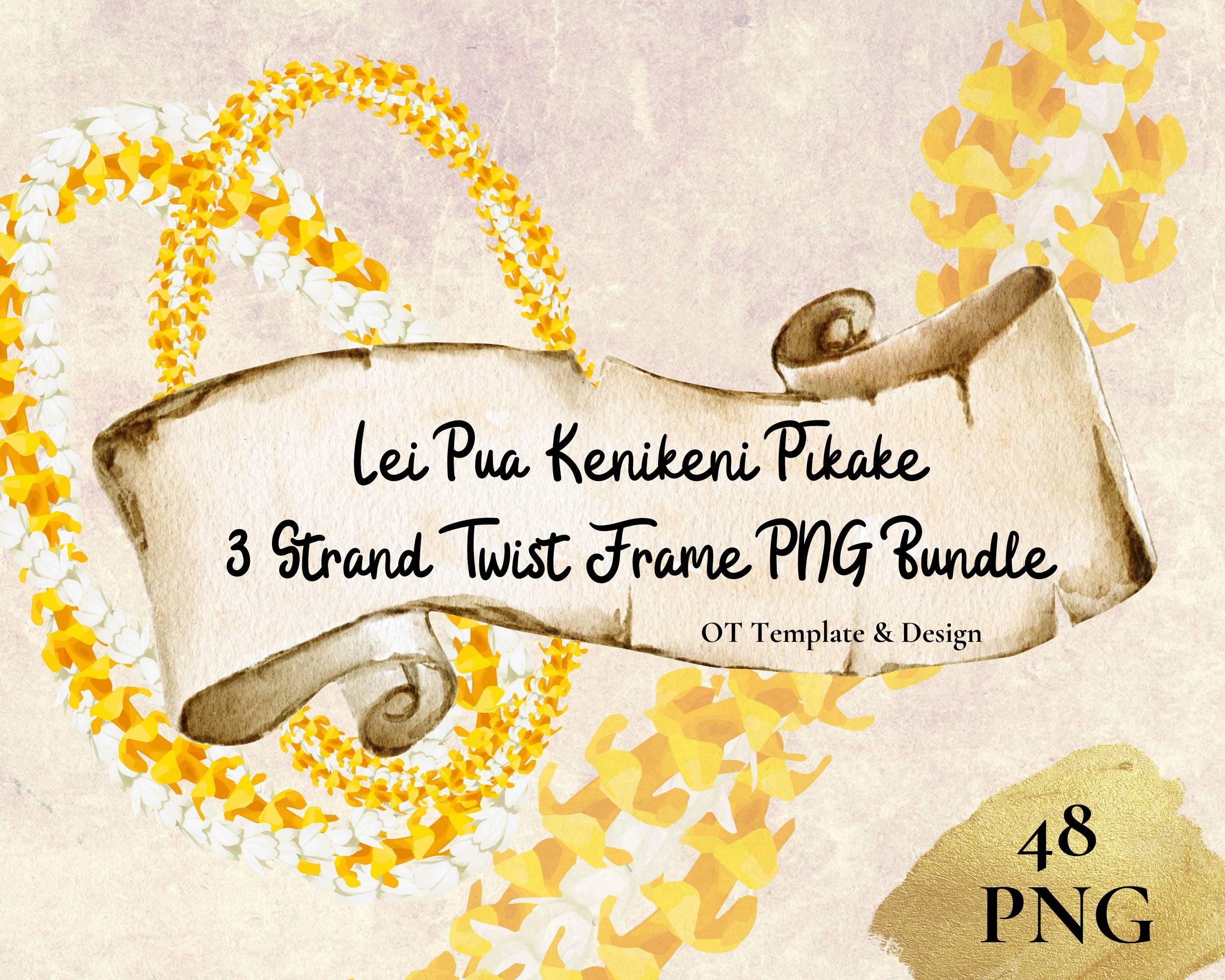 Puakenikeni Pikake 3 Strand Twist Lei, Hawaiian Flower Frame PNG Bundle ...