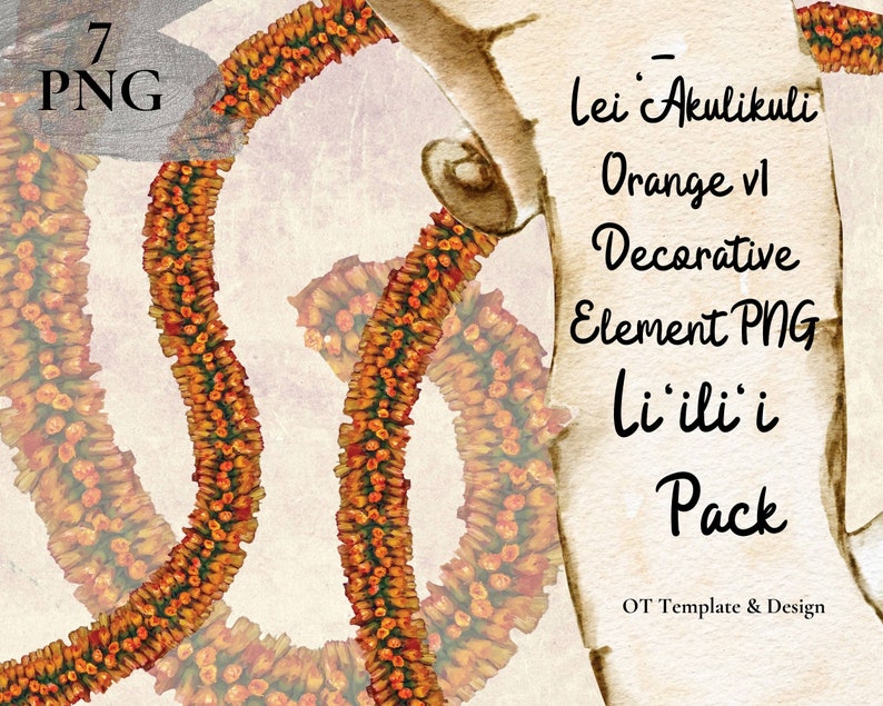 Akulikuli Lei, Orange V1 Hawaii Flower PNG Decorative Element, Floral ...