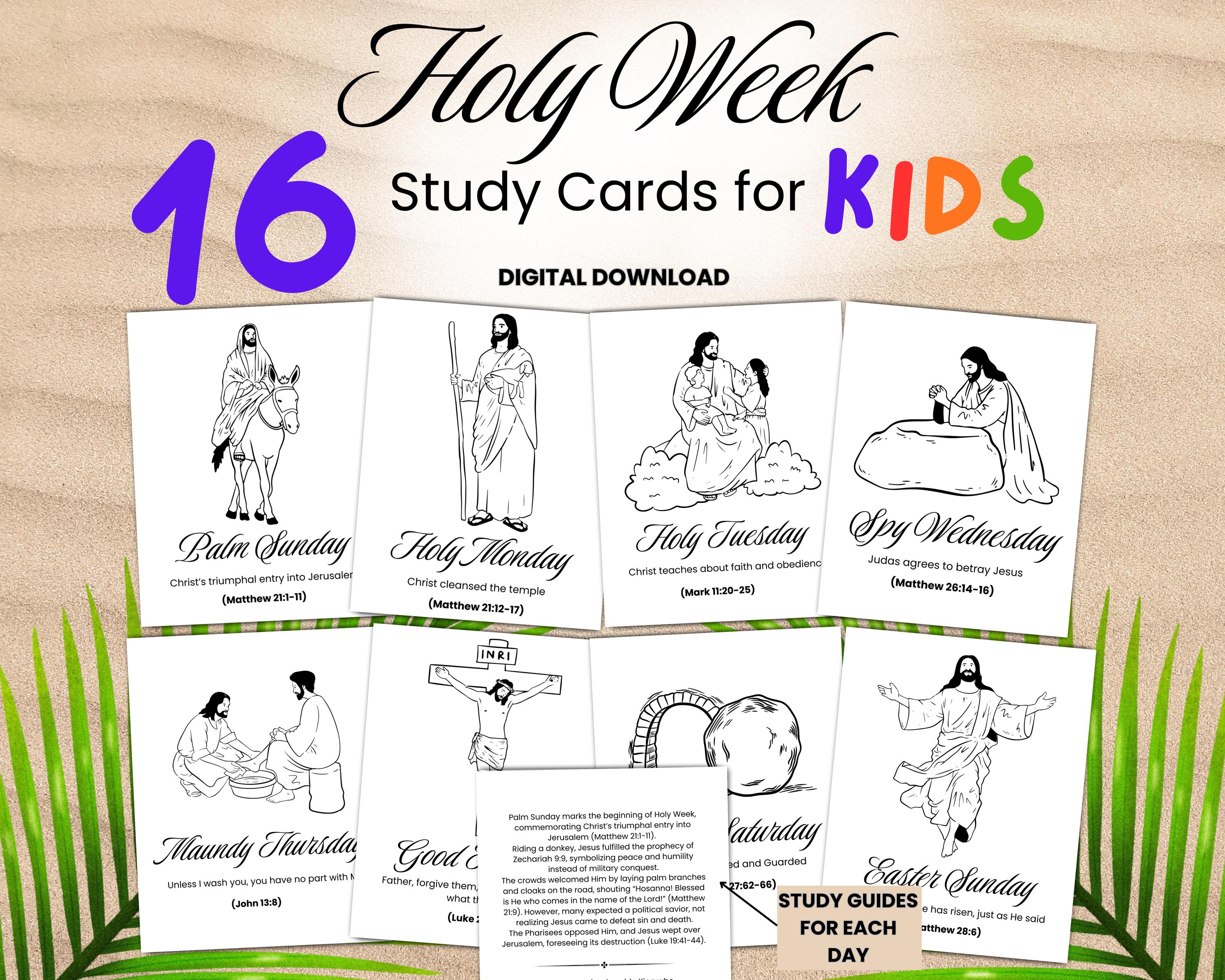 Holy Week Cards, Printable Easter Story, Palm Sunday, Easter Advent ...