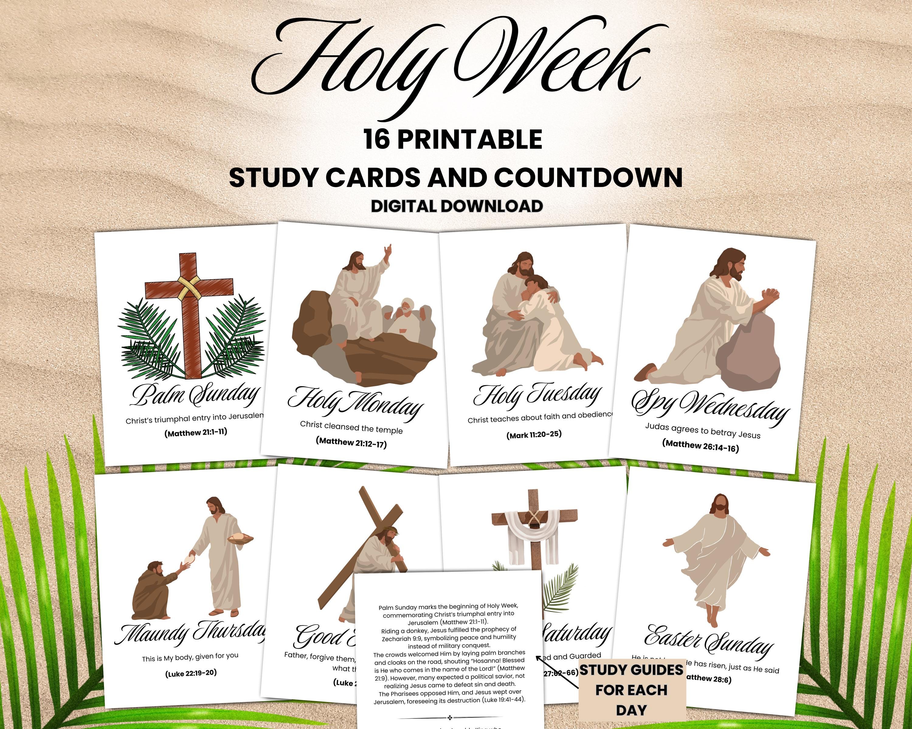 Holy Week Cards, Printable Easter Story, Palm Sunday, Easter Advent ...