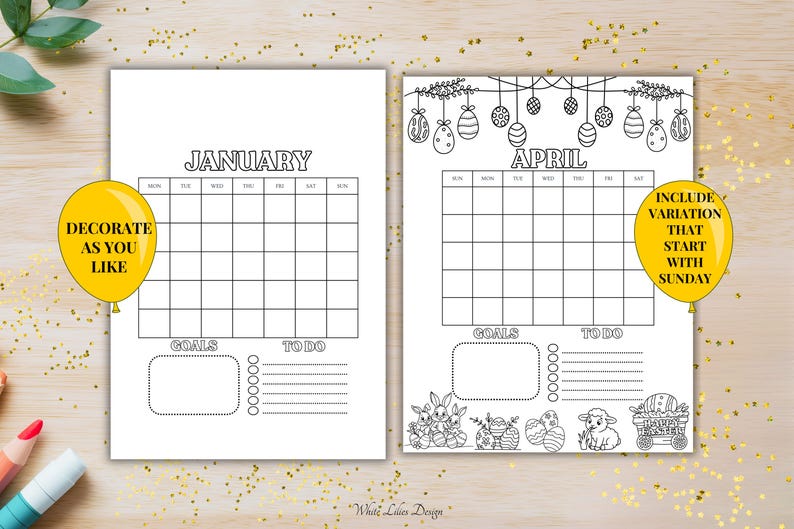 Perpetual Calendar 2026, Kids Coloring Calendar, Homeschool Activity ...
