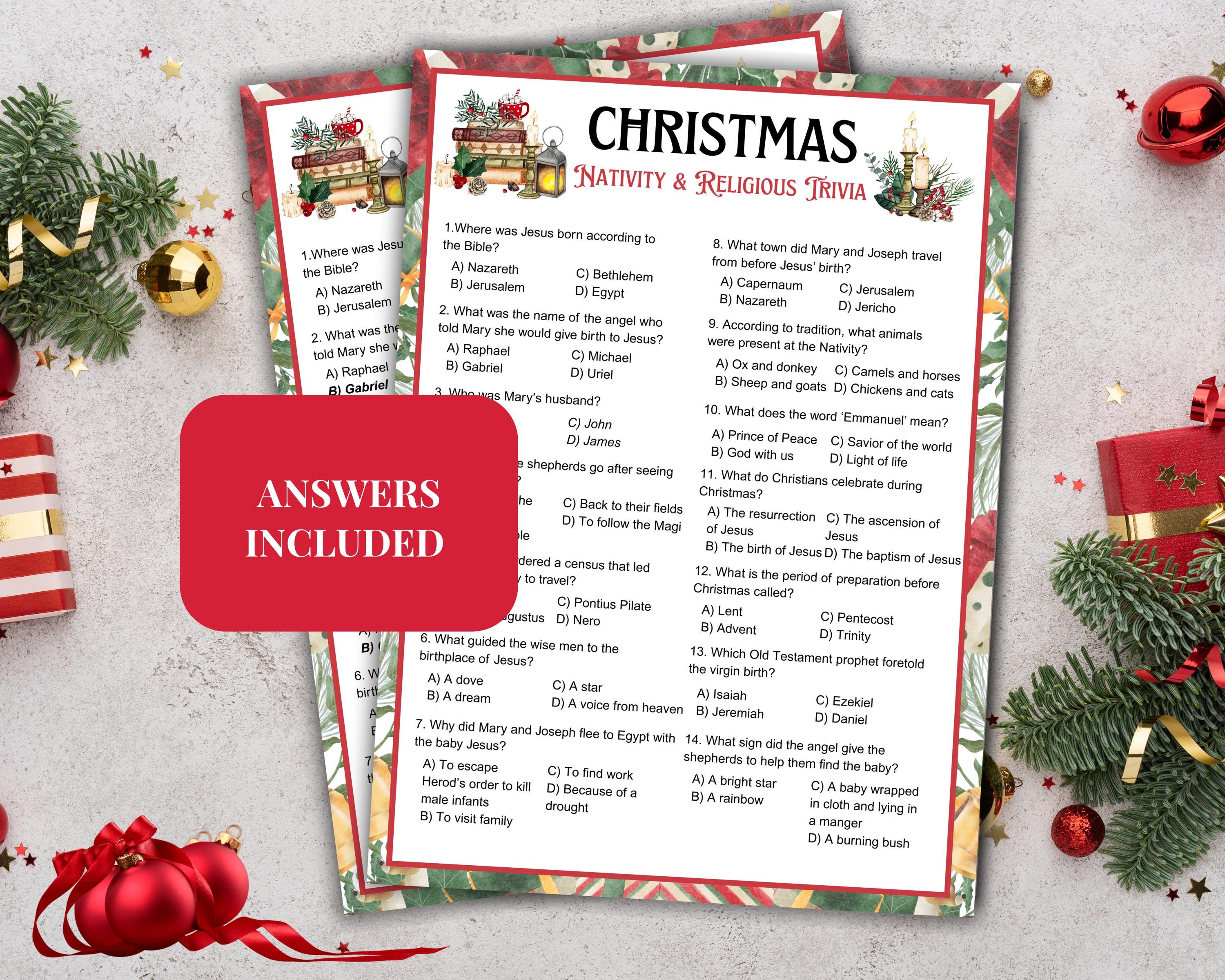 Christmas Trivia Game: Holiday Party, Family Reunion (printable Games ...