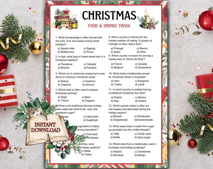 Christmas Trivia Game, Office Party Trivia, Friendsmas Games, Trivia ...
