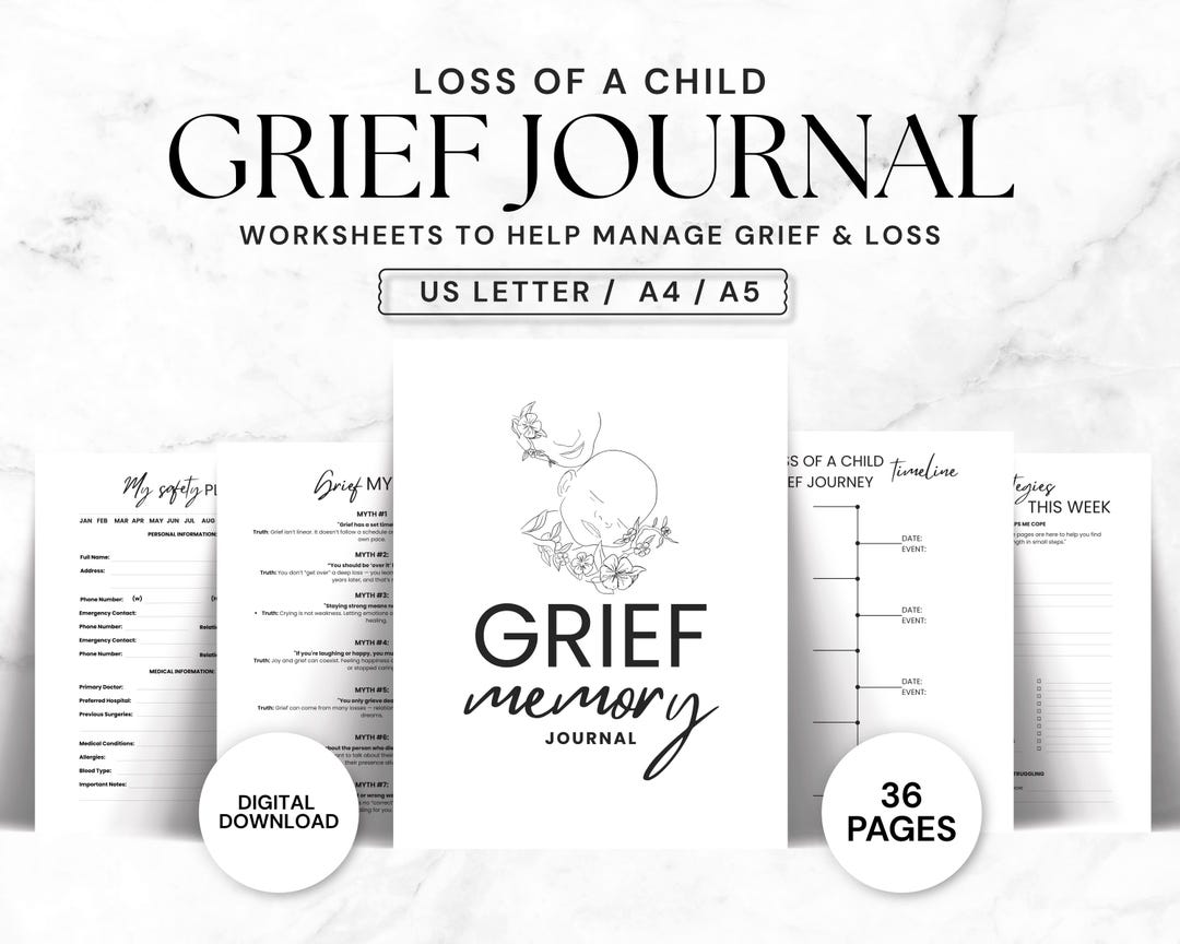Loss of Child Grief Journal: Printable Memory Workbook (PDF Download ...