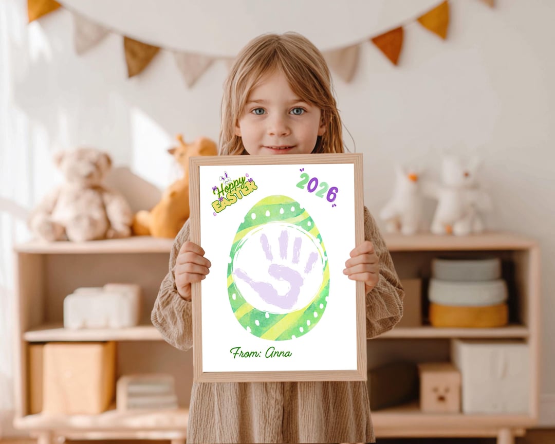 Easter Handprint Craft, Hoppy Easter, Classroom Home Decor, Kids ...