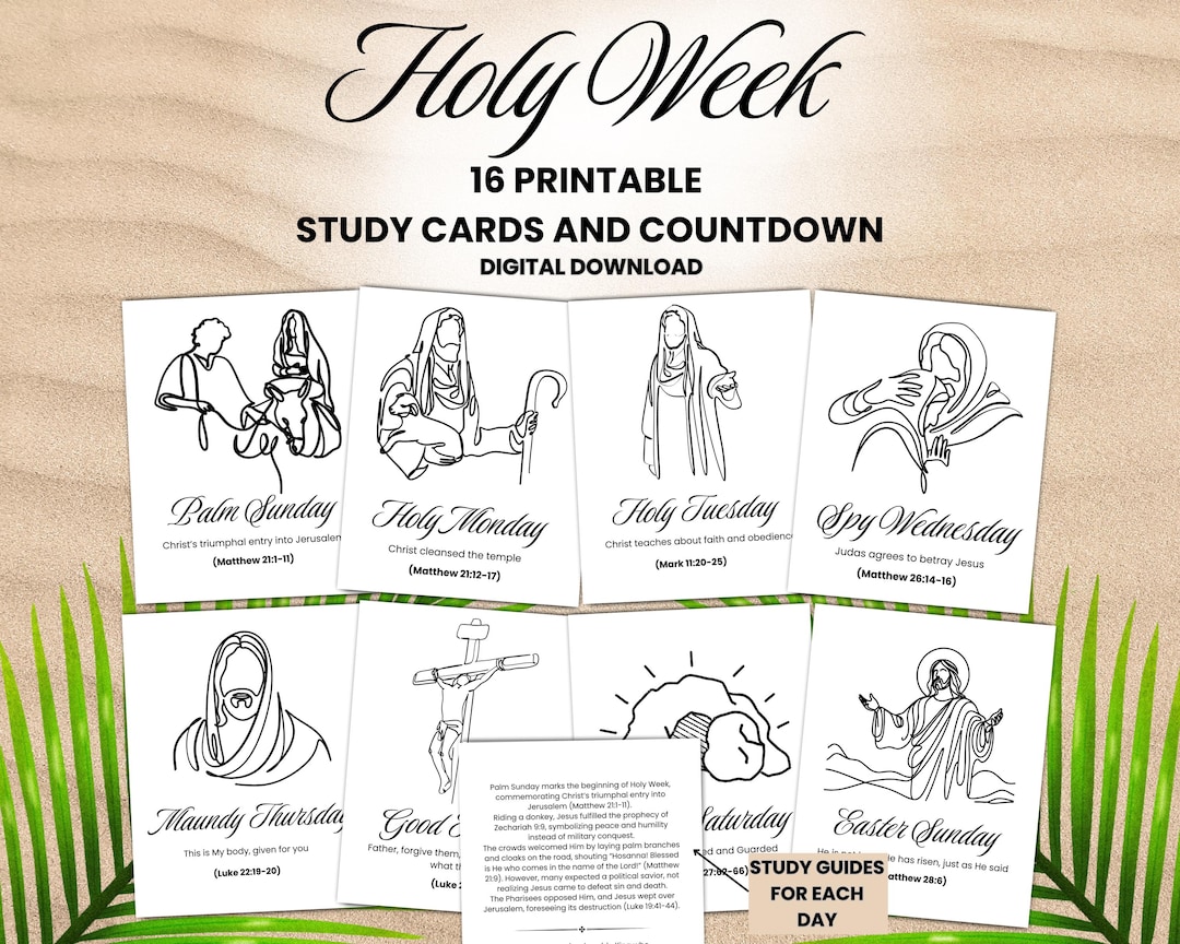 Holy Week Cards, Printable Easter Story, Palm Sunday, Easter Advent ...