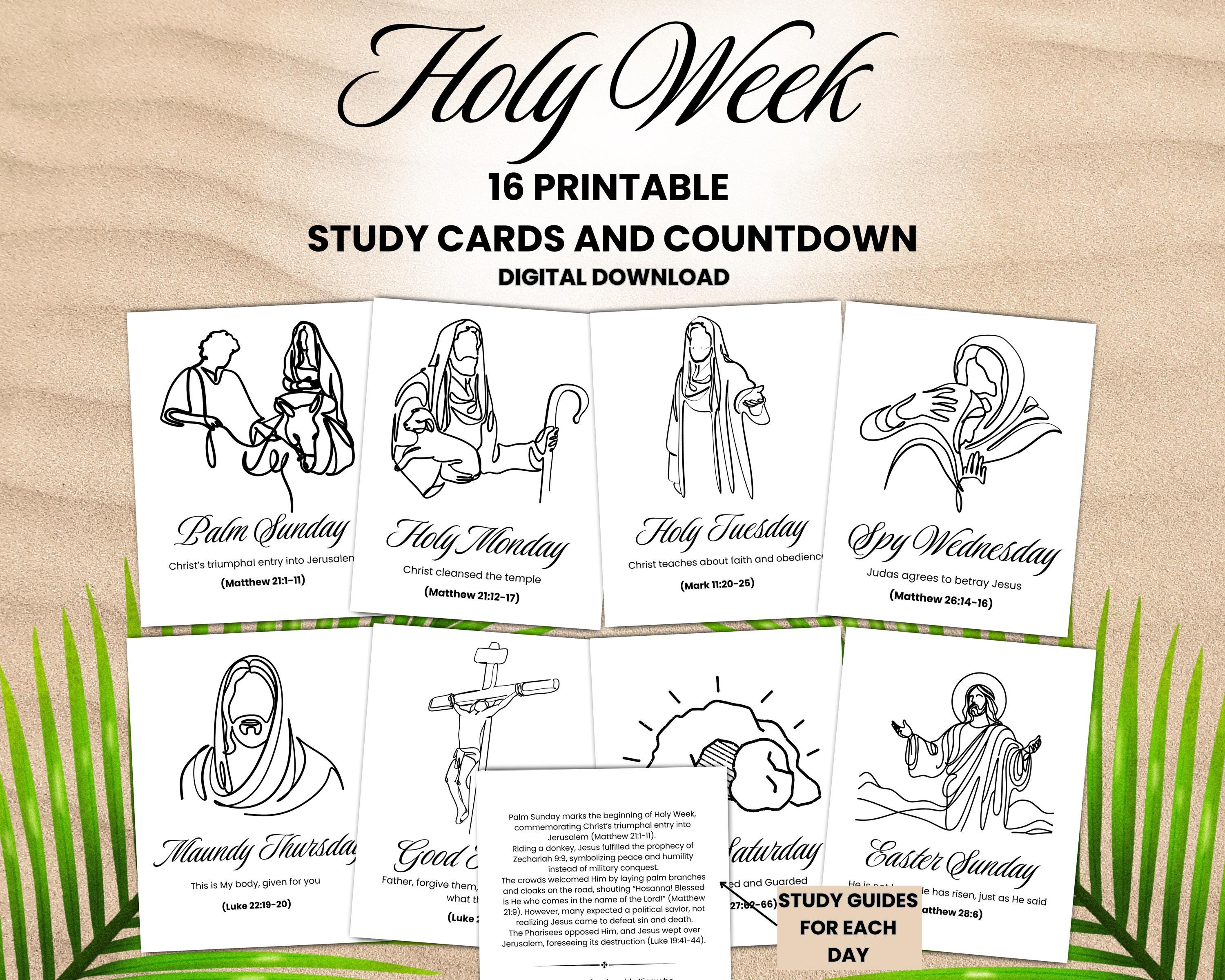 Holy Week Cards, Printable Easter Story, Palm Sunday, Easter Advent ...